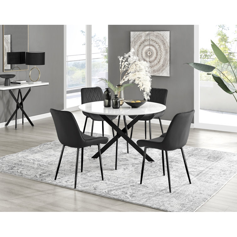 Black gloss table and chairs store